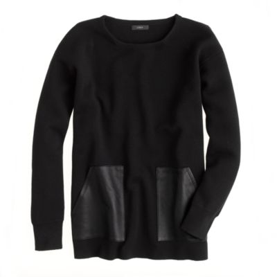 Merino leather-pocket sweater : | J.Crew