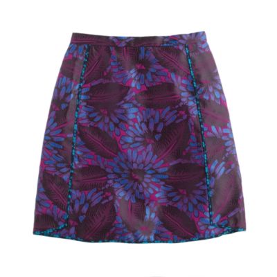 Mini Skirt In Midnight Floral Jacquard J Crew