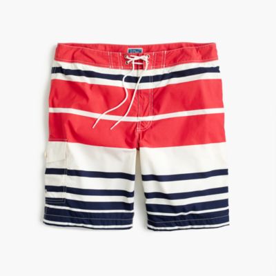 9 Board Short In Nautical Stripe Mens Swimwear Jcrew